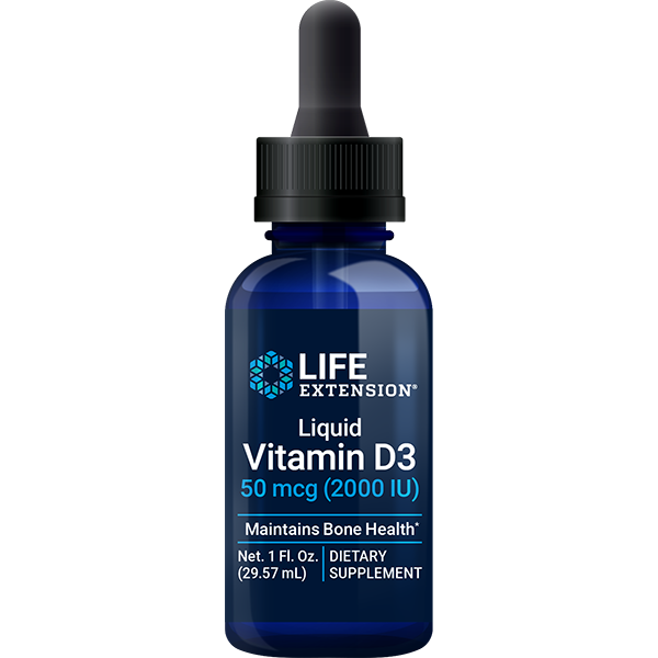 Liquid Vitamin D3 50 mcg (2 000 UI) 30 ml Life Extension – Nutrigeek